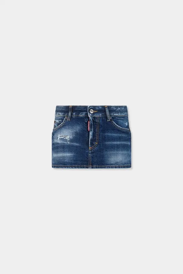 Dsquared2 Medium Ripped Denim Mini Skirt