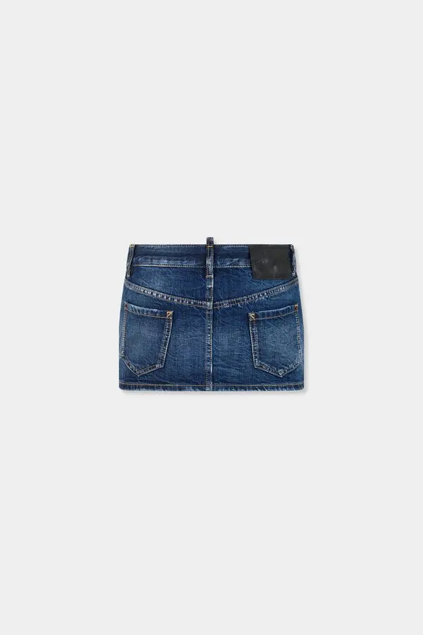 Dsquared2 Medium Ripped Denim Mini Skirt