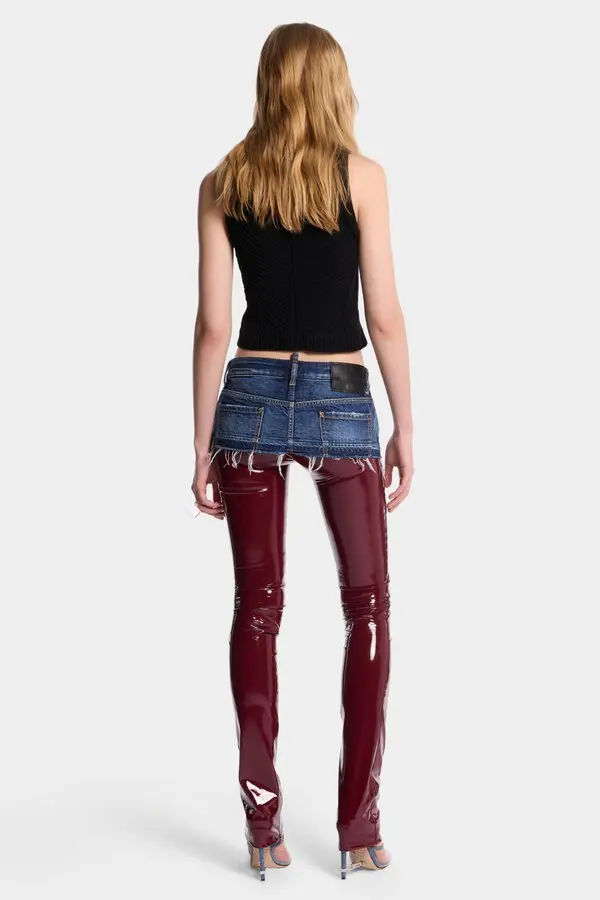 Dsquared2 Medium Ripped Denim Mini Skirt