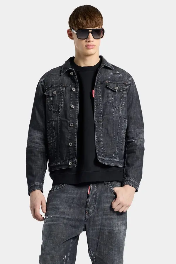 Dsquared2 Distressed Denim Trucker Jacket