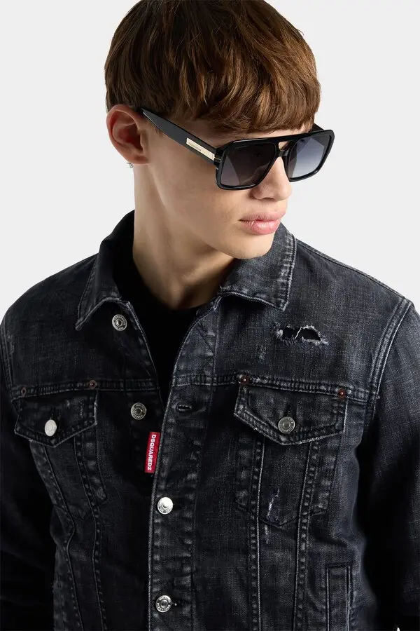 Dsquared2 Distressed Denim Trucker Jacket