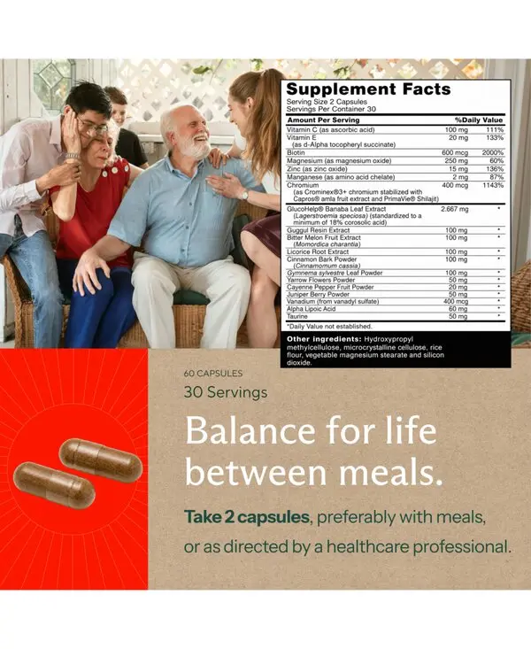 SUNERGETIC Blood Sugar Support Supplement With Cinnamon