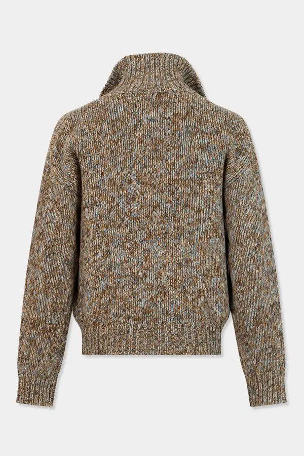 Dsquared2 Mouliné Half-zip Chunky Knit Cardigan - Black