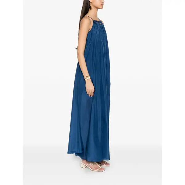 Zimmermann Satin Beaded Neckline Evening Dress - Blue
