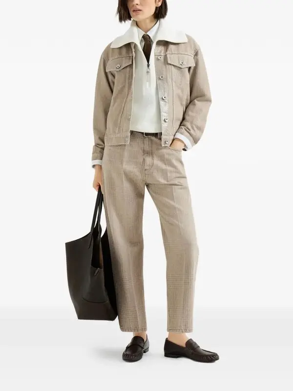 Brunello Cucinelli Prince Of Wales Desert Denim Pants