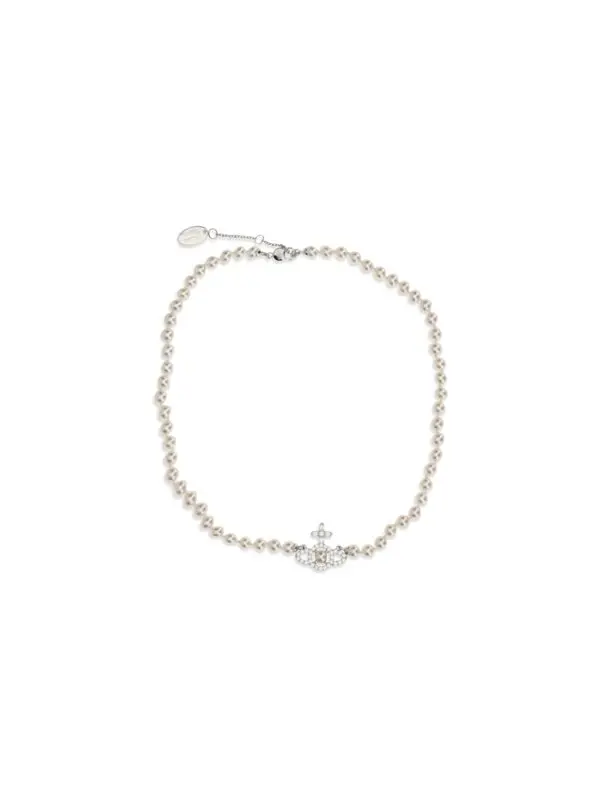 VIVIENNE WESTWOOD Olympia Pearl Orb Pendant Necklace - Silver