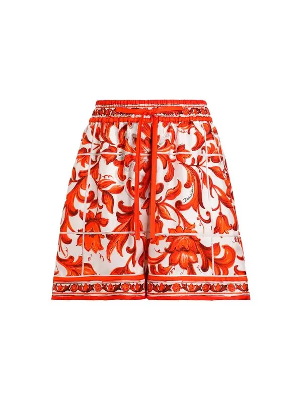 Dolce & Gabbana Maiolica-print Silk Shorts - Multicolor