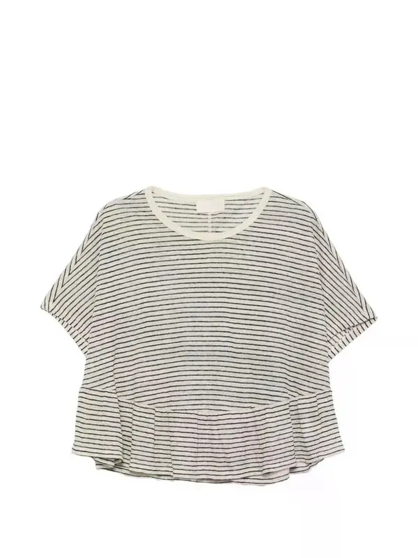 I BLUES Striped Peplum T-shirt