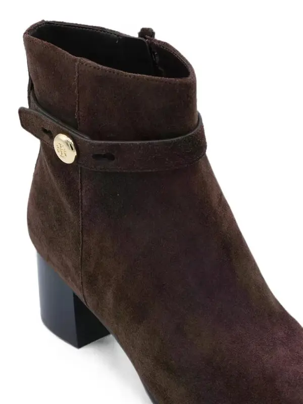 Tory Burch Romy Suede Ankle Boots With Belted Detail