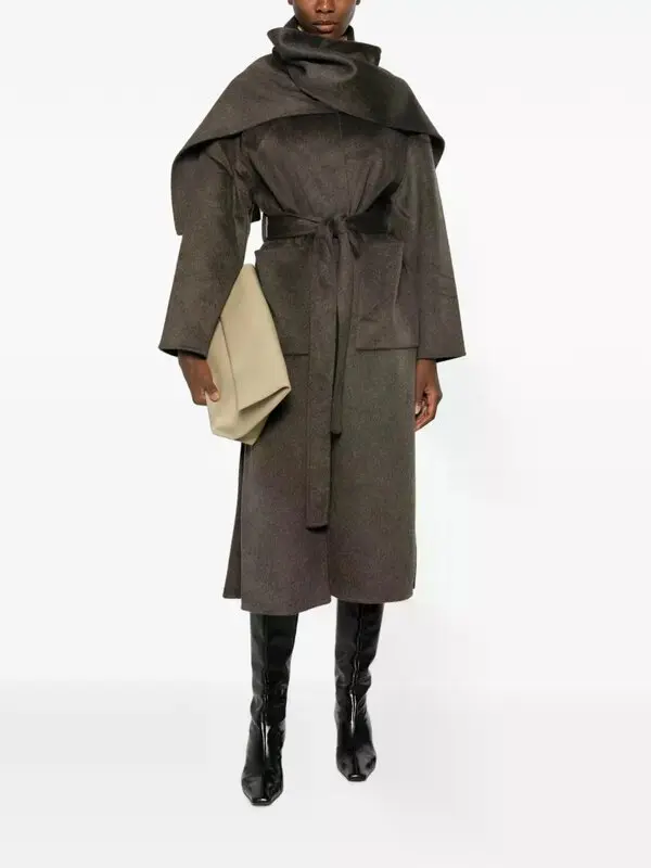 THE DYNAMIS STUDIO Scarf Detail Belted Coat