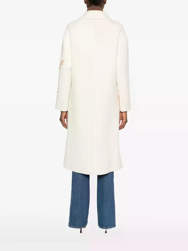 ERMANNO FIRENZE Double-breasted Floral Embroidered Coat