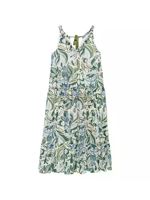 I BLUES Floral Print Sleeveless Midi Dress - Neutrals