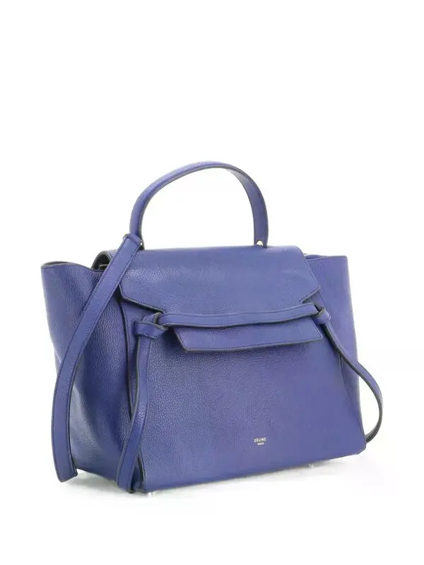 Celine Textured Leather Mini Belt Bag - Blue