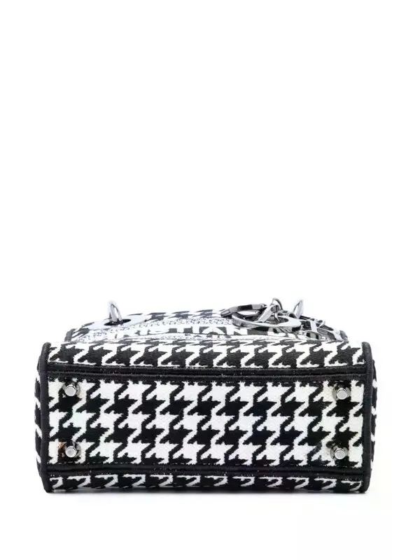Dior Mini Lady D Lite Satchel With Houndstooth Embroidery