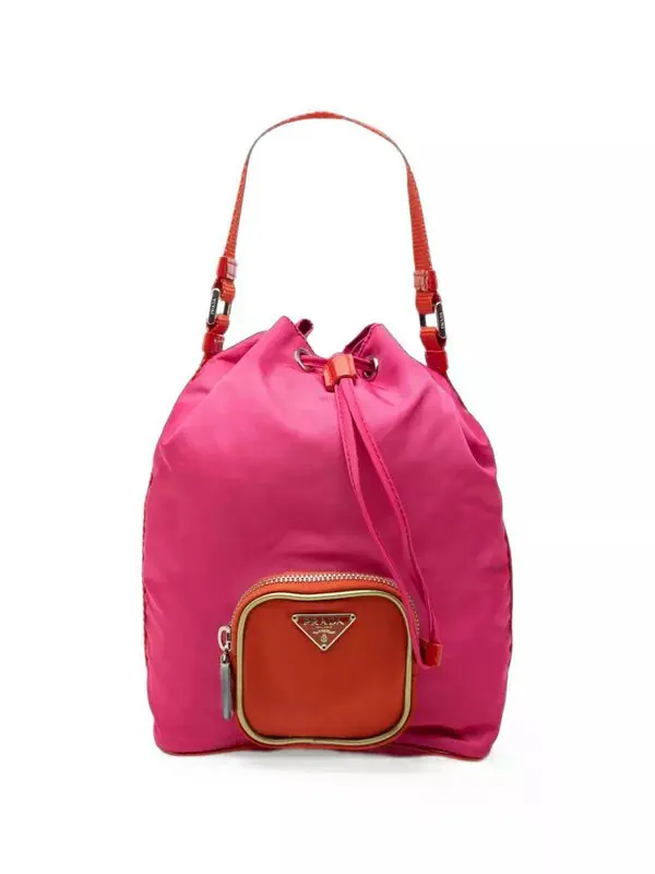 Prada 2000-2013 Mini Bicolor Tessuto Drawstring Bucket Bag