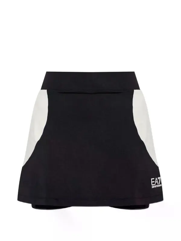 EA7 Logo-print Panelled Skorts - Black
