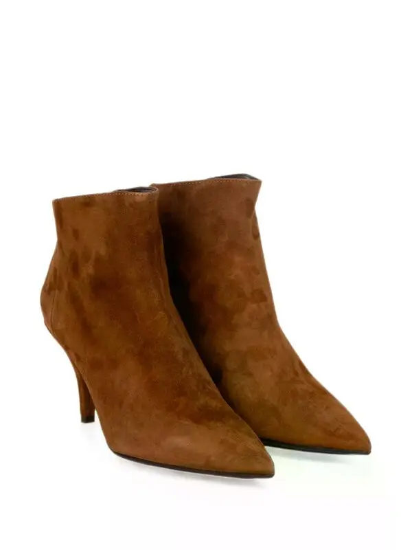 CHANTAL Pointed-toe Rear-zip Ankle Boots - Brown
