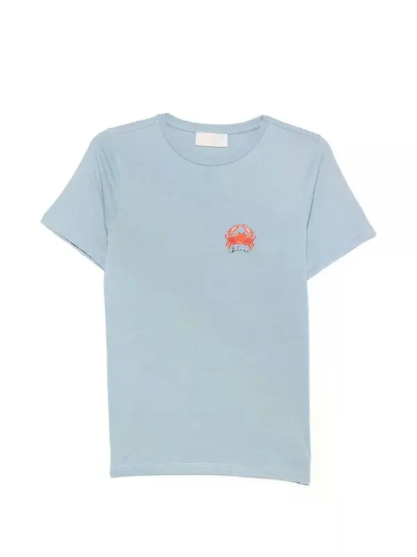 I BLUES Graphic Print Cotton T-shirt - Blue