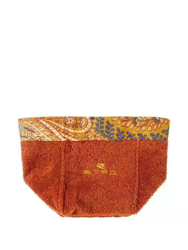 Etro Pegaso-embroidered Paisley-trim Basket And Towels Set - Orange