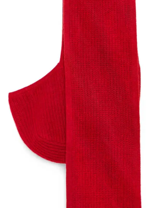 Stine Goya Ribbed-knit Logo-embroidered Scarf - Red