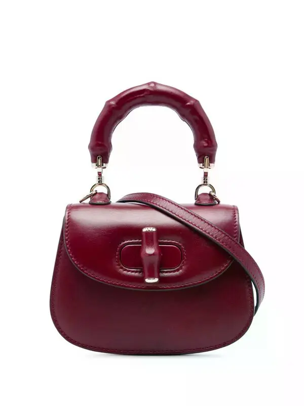 Gucci Calfskin Bamboo Night Satchel - Red
