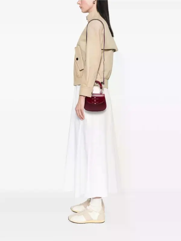 Gucci Calfskin Bamboo Night Satchel - Red