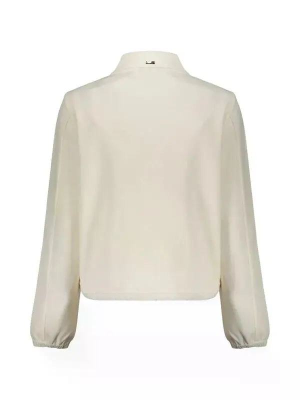 Herno Cropped Zip-up Jacket With Logo Plaque