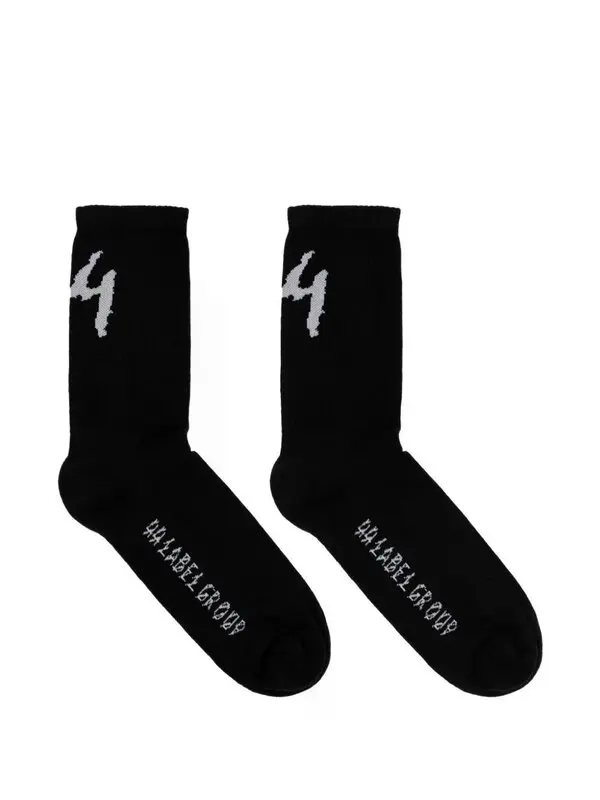 44 LABEL GROUP Logo-intarsia Ribbed-knit Socks