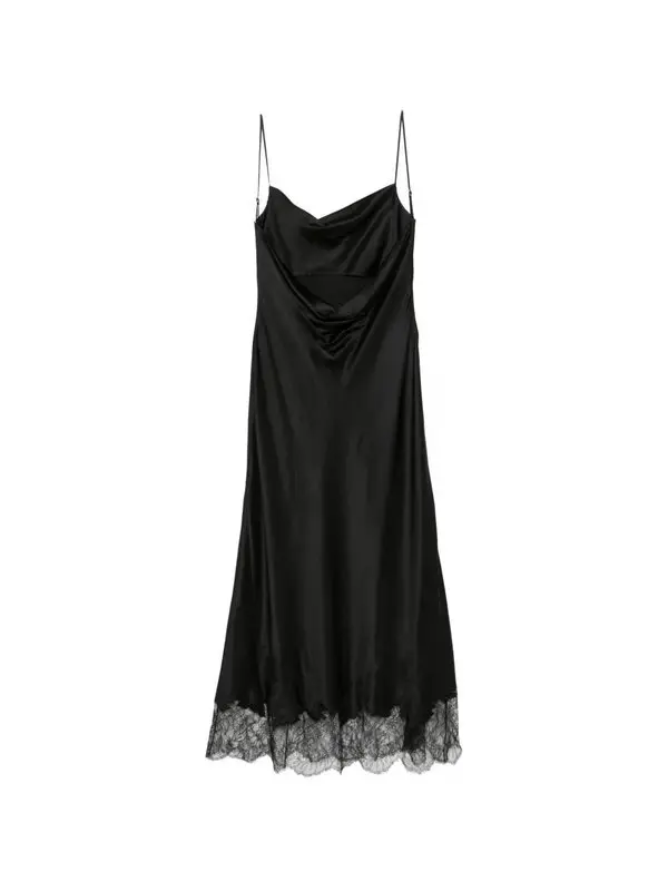 Carine Gilson Lace-trim Cowl-neck Nightdress