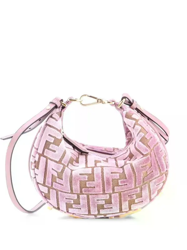 Fendi Fendigraphy Bag Zucca Jacquard Velvet Mini Hobo Bag
