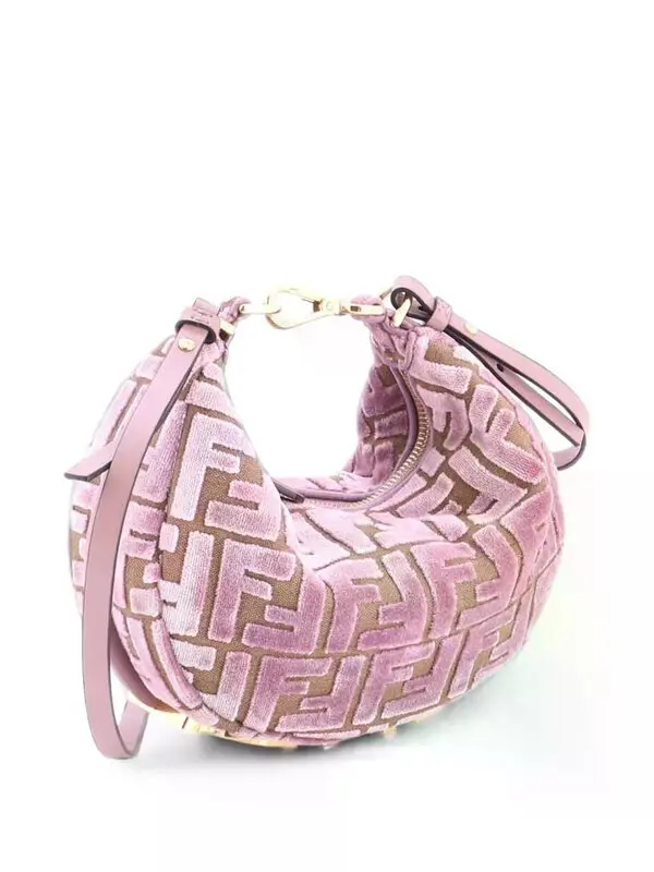 Fendi Fendigraphy Bag Zucca Jacquard Velvet Mini Hobo Bag