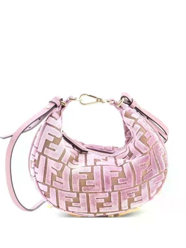 Fendi Zucca Jacquard Velvet Mini Hobo Bag - Purple