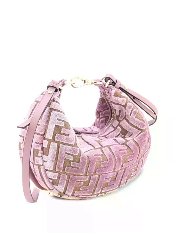Fendi Zucca Jacquard Velvet Mini Hobo Bag - Purple