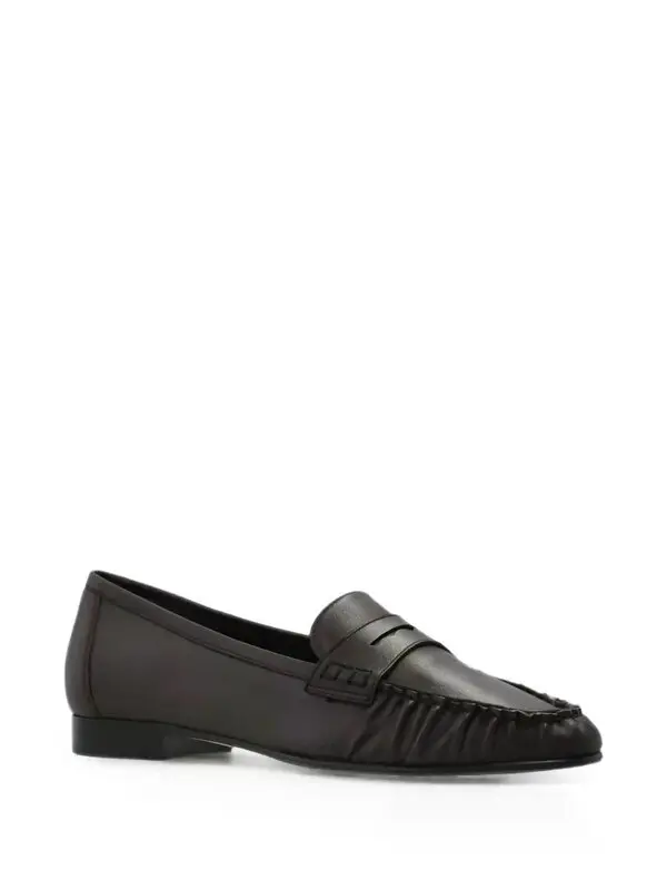 AeydĒ Aldous Gathered Leather Loafers