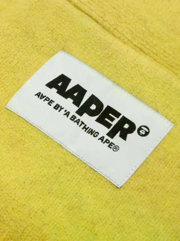 AAPE BY *A BATHING APE V-neck Cardigan With Intarsia Knit Logo