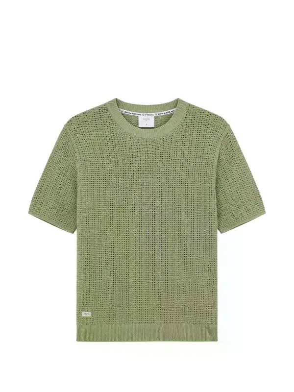 PERCIVAL Crochet-knit Short-sleeve Sweater