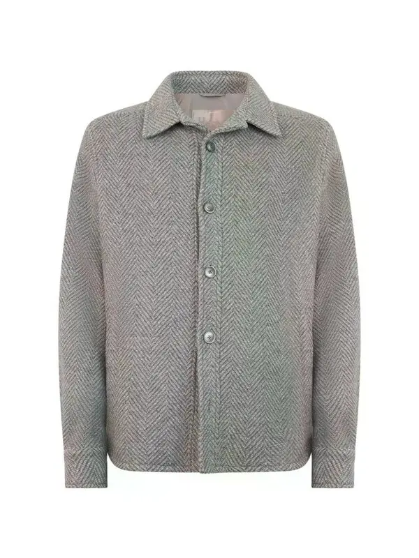 Herno Herringbone-knit Shirt Jacket