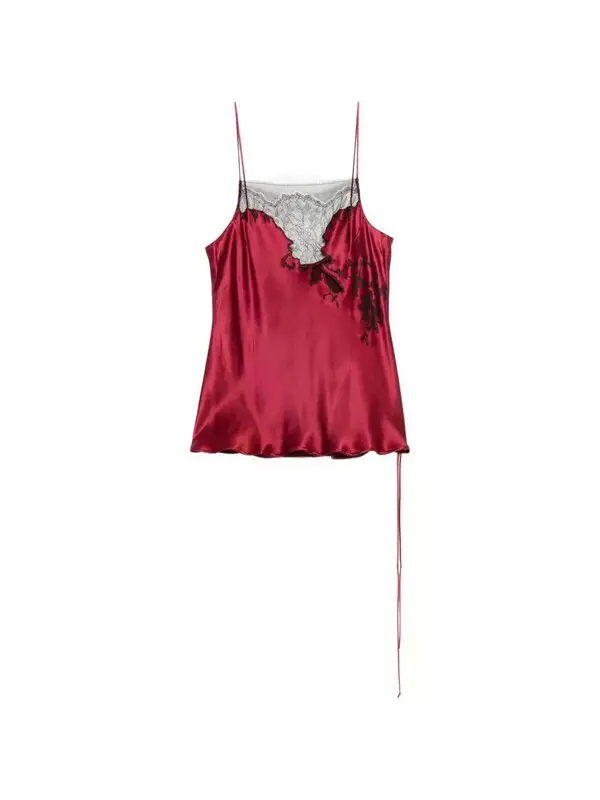 Carine Gilson Lace-trim Silk Camisole