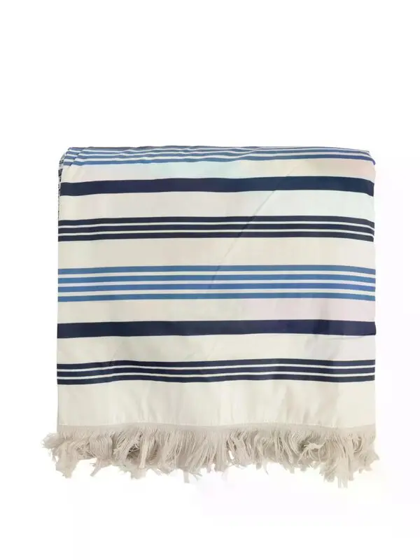 Etro Striped Fringed Beach Towel - Neutrals