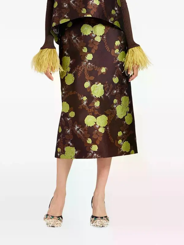 La DoubleJ Devon Floral Jacquard Pencil Skirt