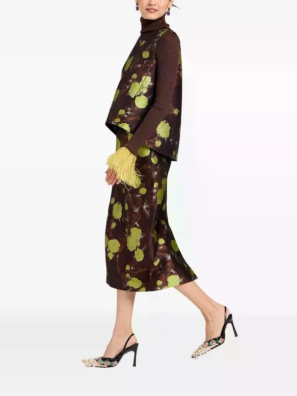 La DoubleJ Devon Floral Jacquard Pencil Skirt