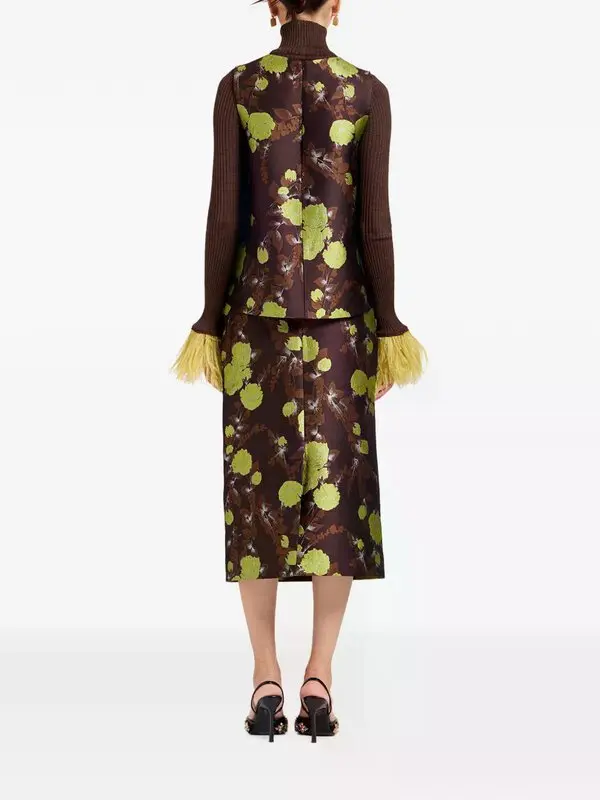La DoubleJ Devon Floral Jacquard Pencil Skirt