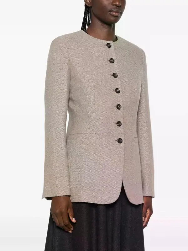 Max Mara Collarless Button-up Jacket