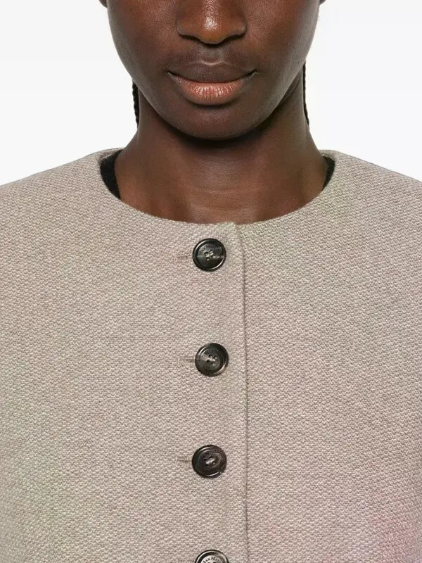 Max Mara Collarless Button-up Jacket