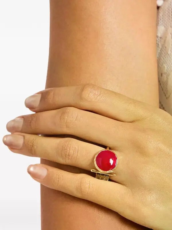 La DoubleJ 24k Plate And Enamel Statement Ring