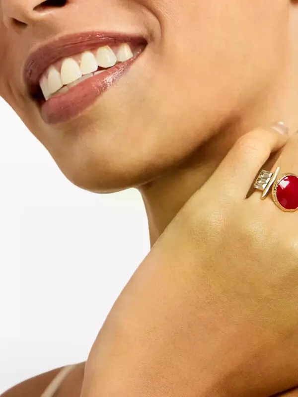 La DoubleJ 24k Plate And Enamel Statement Ring