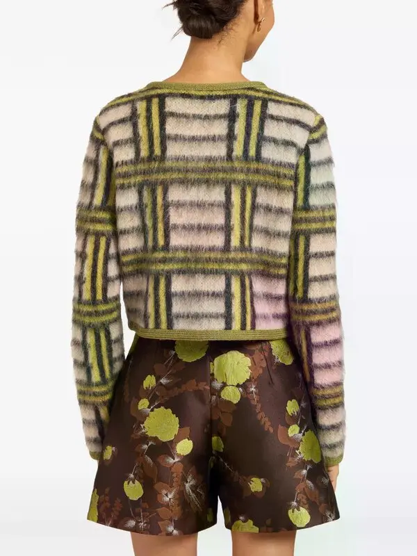 La DoubleJ Check-pattern Button-up Cardigan