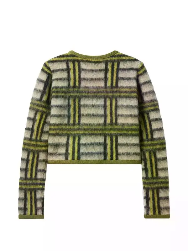 La DoubleJ Check-pattern Button-up Cardigan