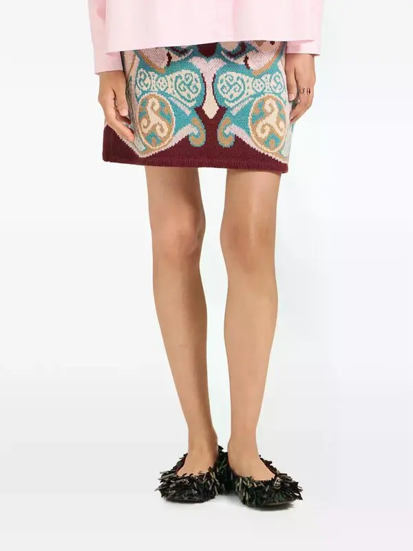 La DoubleJ Mini Skirt In Wool Mix Knit