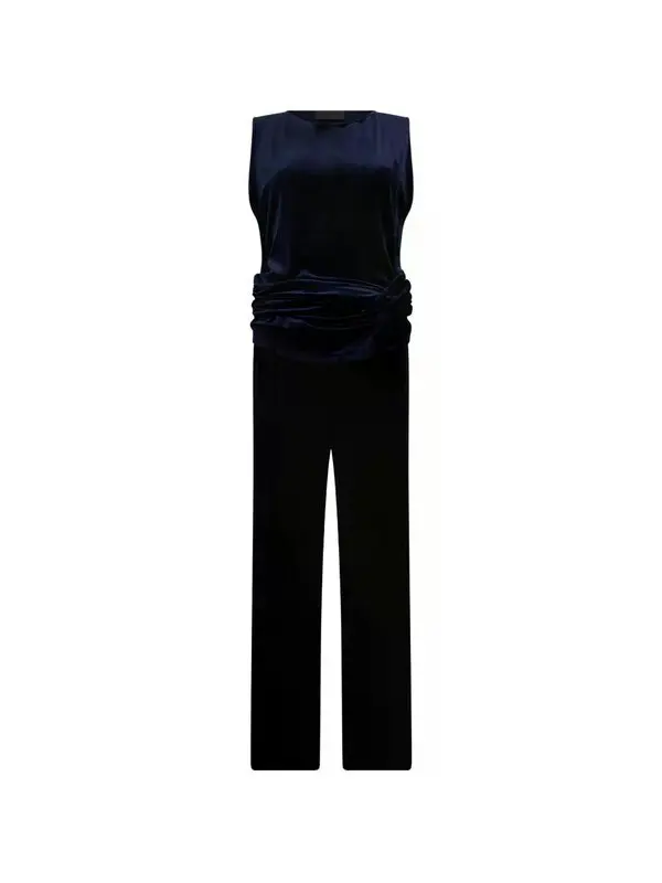 Alberta Ferretti Velvet Effect Sleeveless Jumpsuit - Blue
